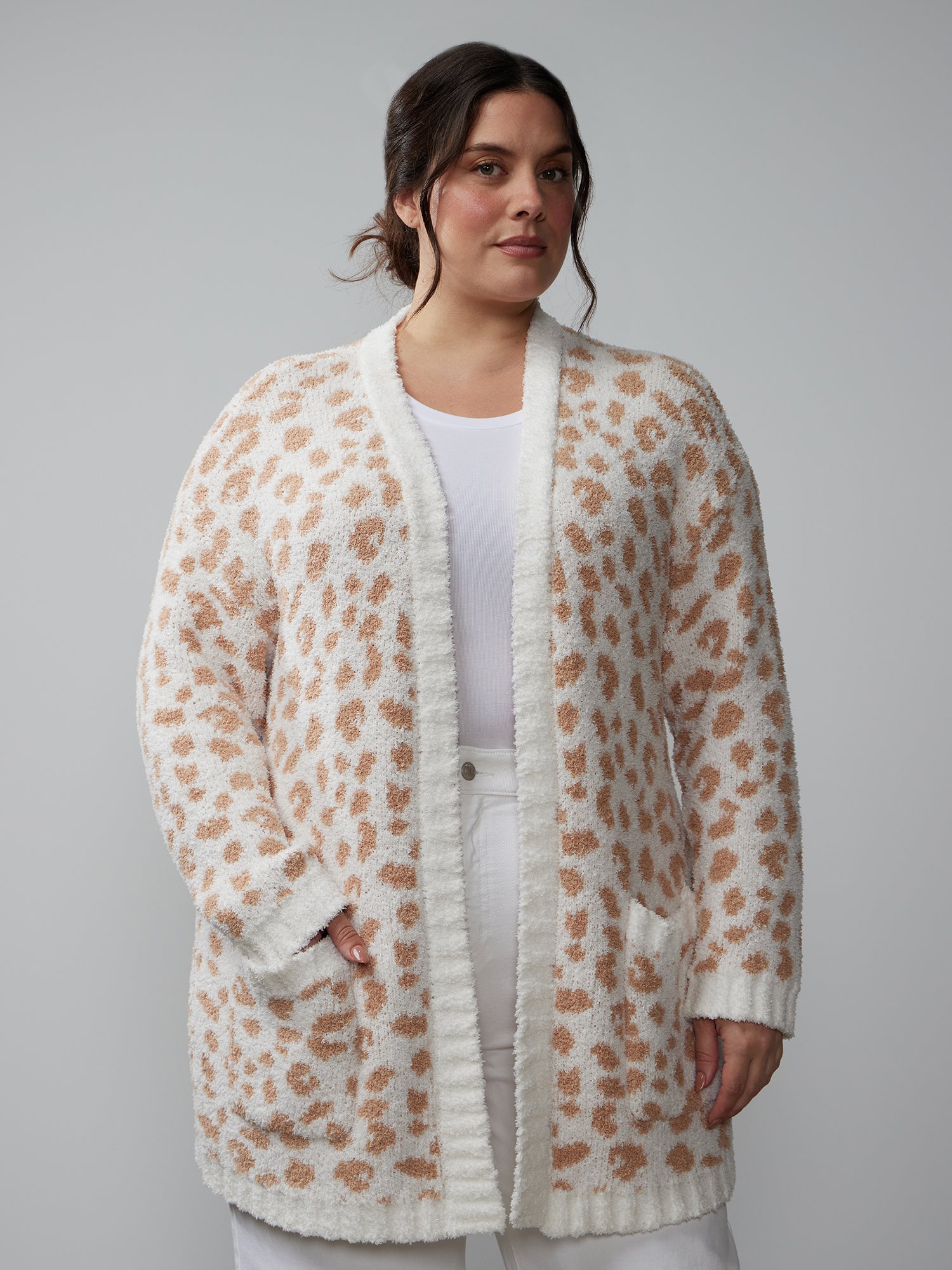 Plus Leopard Print Teddy Cardigan – New York & Company